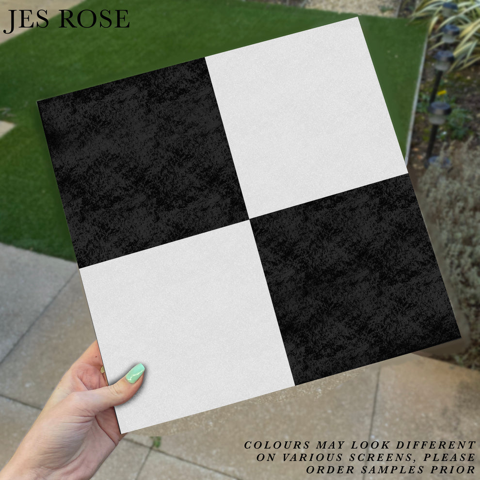 Black & White Checked Premium Peel & Stick Tiles – Jes Rose