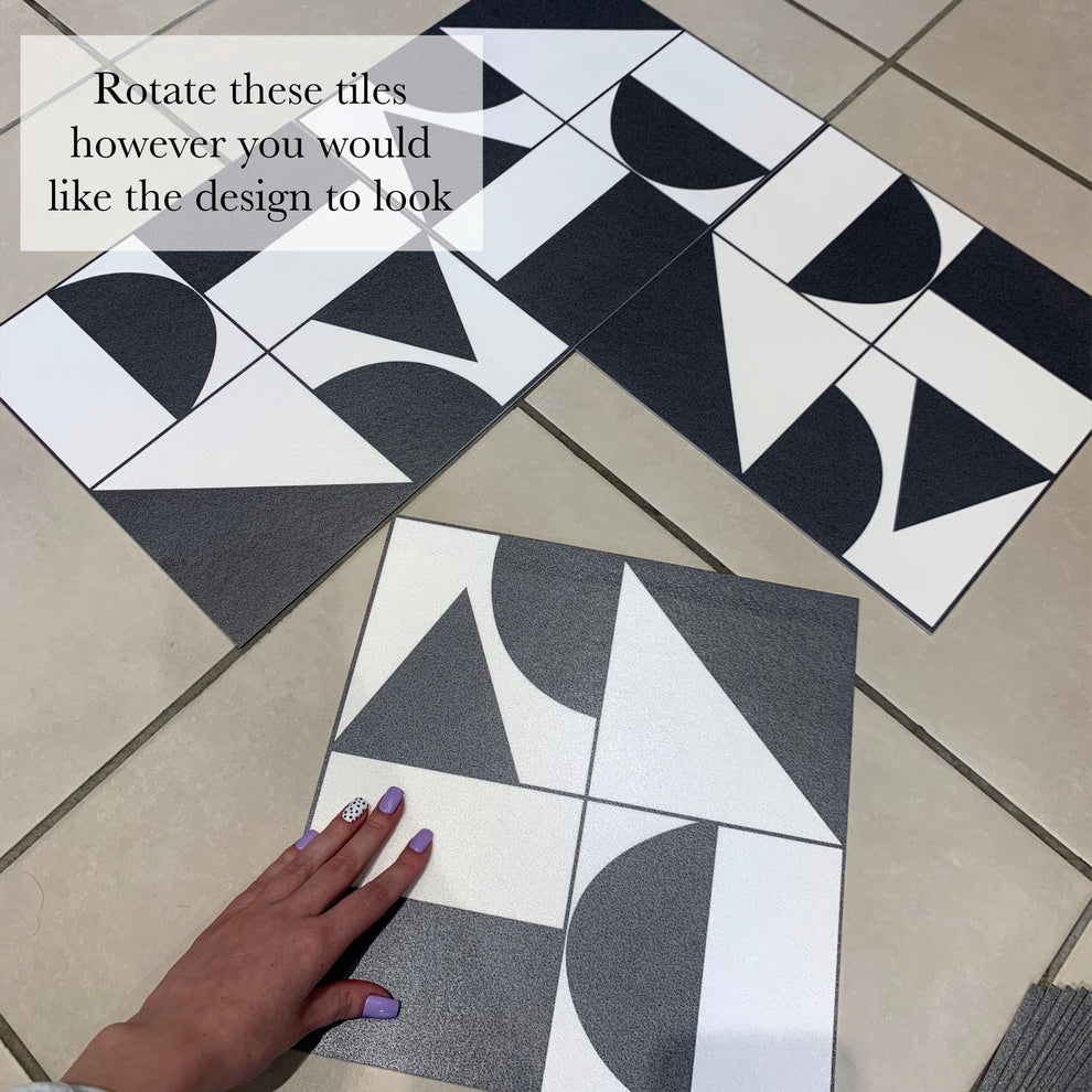 Abstract Geometric Black Premium Peel & Stick Tiles – Jes Rose