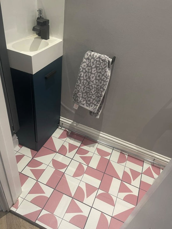 Abstract Geometric Pink Premium Peel & Stick Tiles – Jes Rose